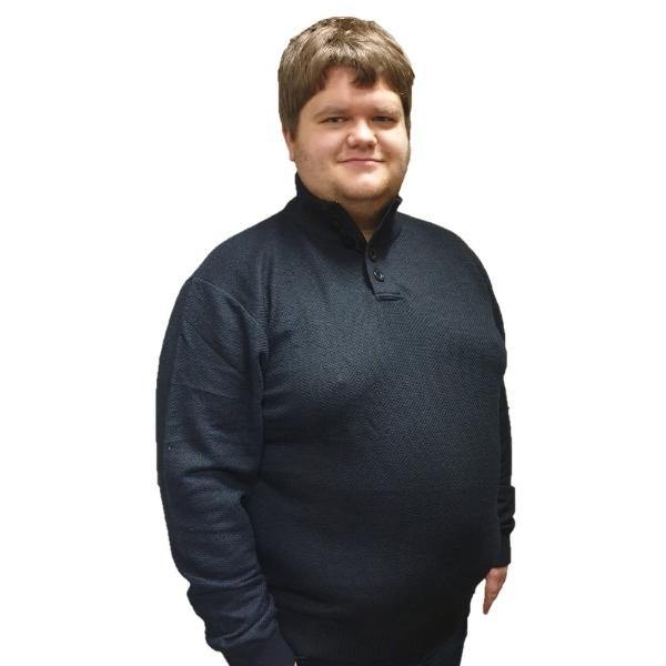 D555 Zane Funnel Neck Jumper Button & Zip Big Mens Sizes 2XL to 5XL ...